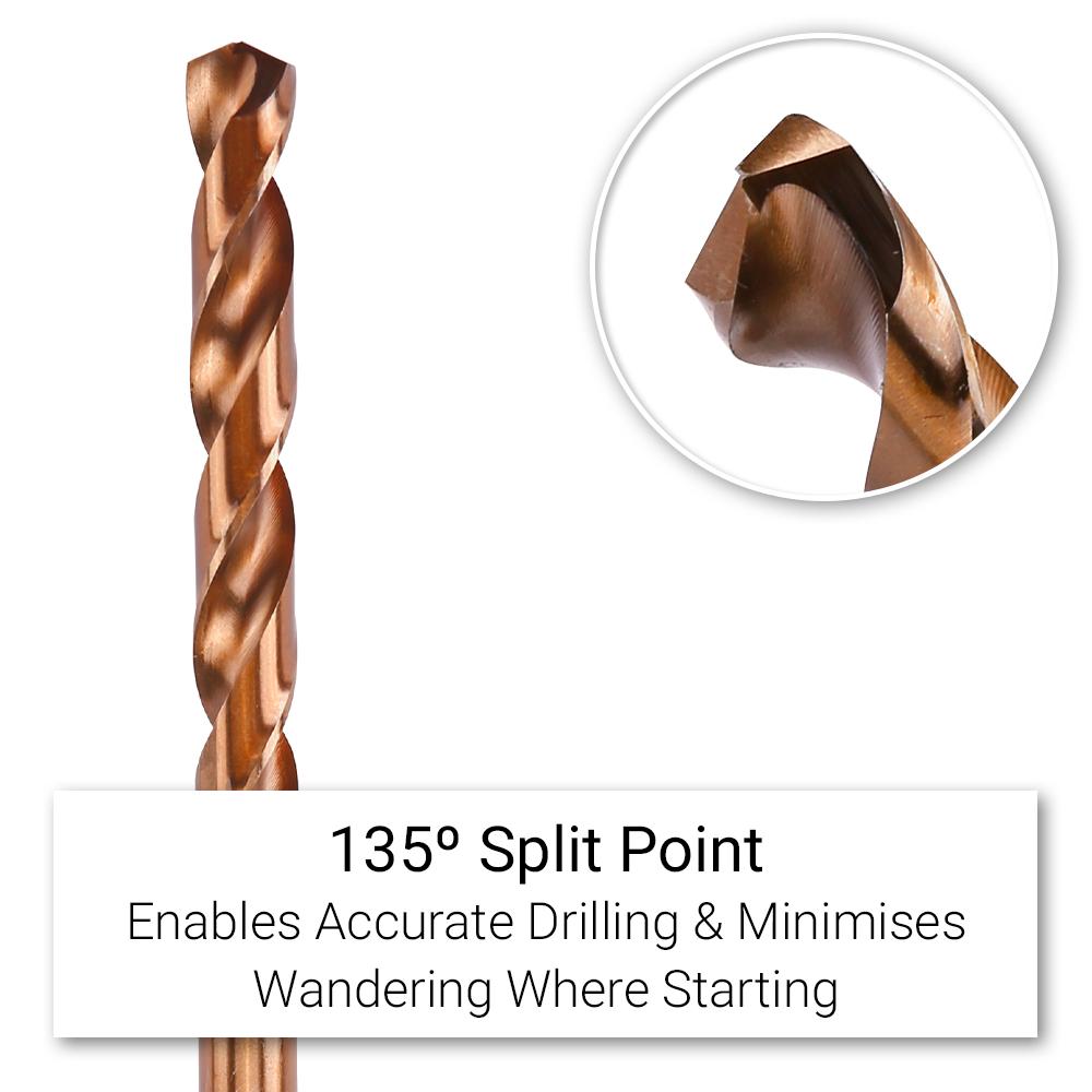 Xtorque X353510 10-Pack 3.5mm 135º M35 Cobalt Steel Drill Bit