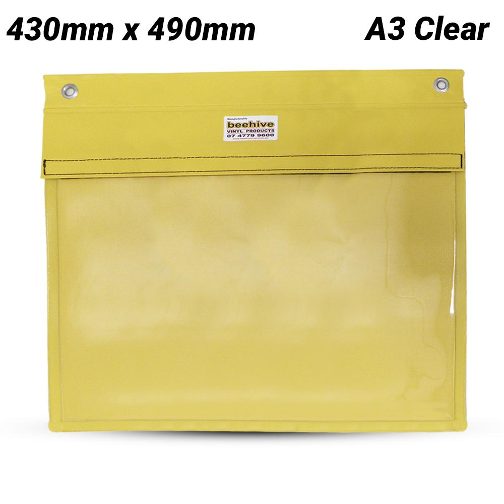 Beehive Vinyl DOCBAG-A3-CLR 430mm x 490mm Clear Heavy Duty Vinyl A3 ...