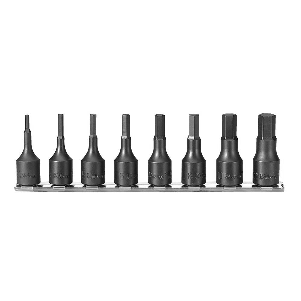 Ko-Ken KORS3012M52/8 8pce 3mm-12mm x 52mm 3/8" Drive Inhex Socket Set