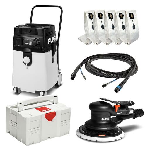 Rupes S245EPL/P1CASE/3MM 3mm Random Orbital Pneumatic Palm Sander Pack