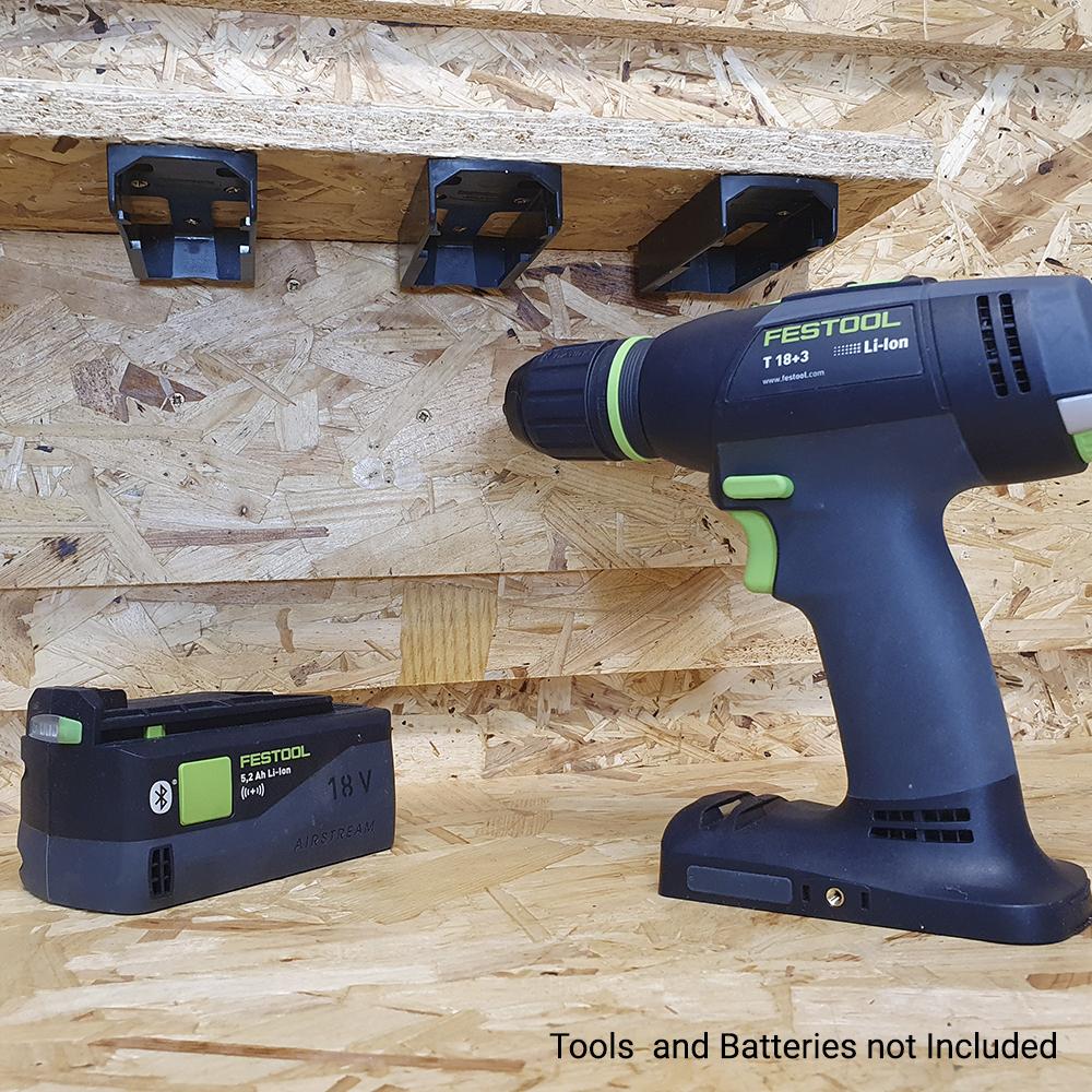 StealthMounts BM-FT18-BLK-6 18V Festool 6-Pack Black Battery Mounts