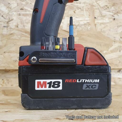 StealthMounts BH-MW18-BLK-2 M18 Milwaukee 2-Pack Magnetic Black Drill ...