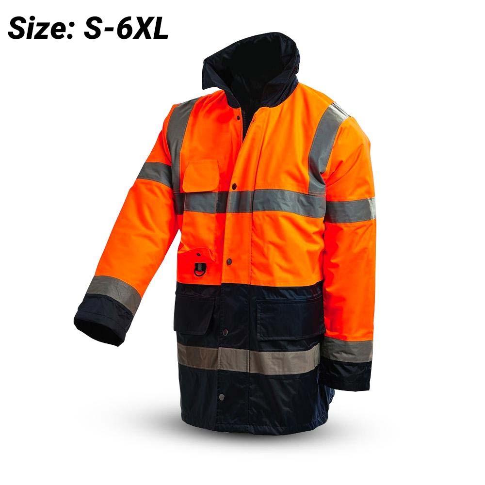Workit Workwear 3002ON 3/4 Length 2-Tone Orange/Navy Wet Weather Hi-Vis ...