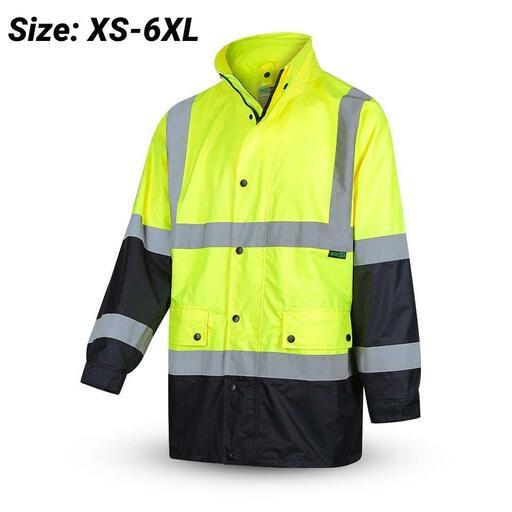 Workit Workwear 3005YN 2-Tone Yellow/Navy Waterproof Hi-Vis Rain Jacket ...