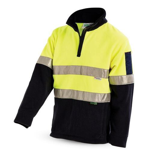 Workit Workwear 3501YN 2-Tone Yellow/Navy Hi-Vis 1/4 Zip Taped Polar ...
