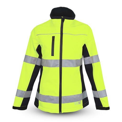 Workit Workwear 3017YN Womens Yellow/Navy Biomotion Taped Softshell Jacket