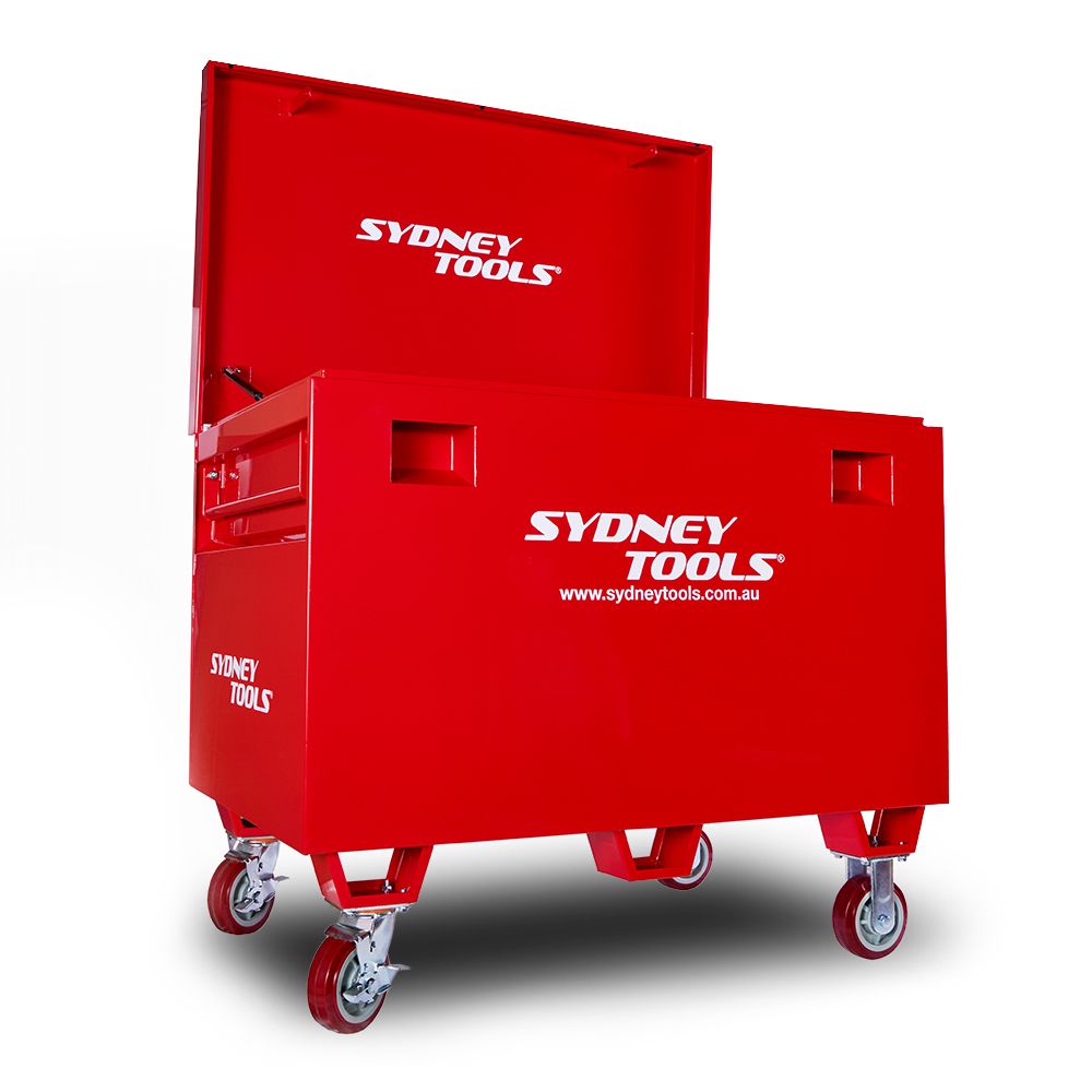 Sydney Tools BR735-W 1223 x 612 x 735mm Red Steel Site Box With Caster ...