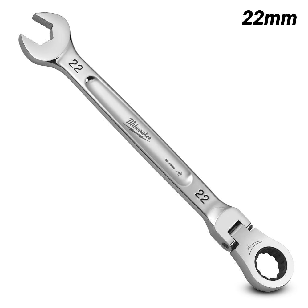 Milwaukee 45969622 22mm Metric Flex Head Ratcheting Combination Wrench