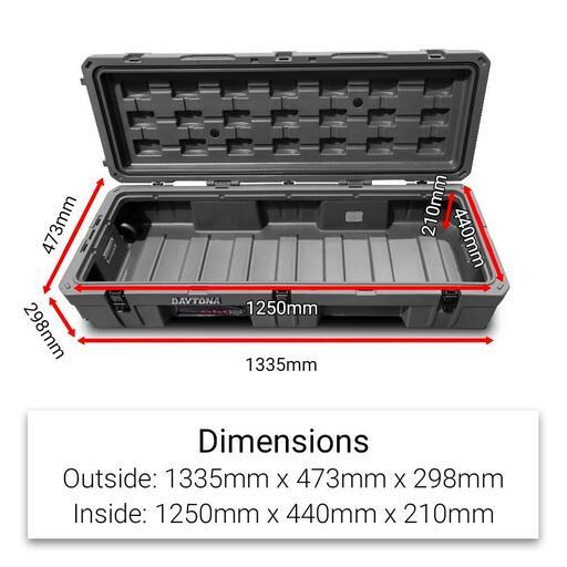 Daytona D128SCB 128L Grey Heavy Duty Low Slimline Cargo Case Box with ...