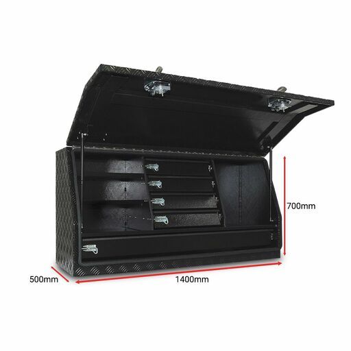 Sydney Tools STTB1400 3.0mm 1400 x 500 x 700mm Black Aluminium Ute Box ...