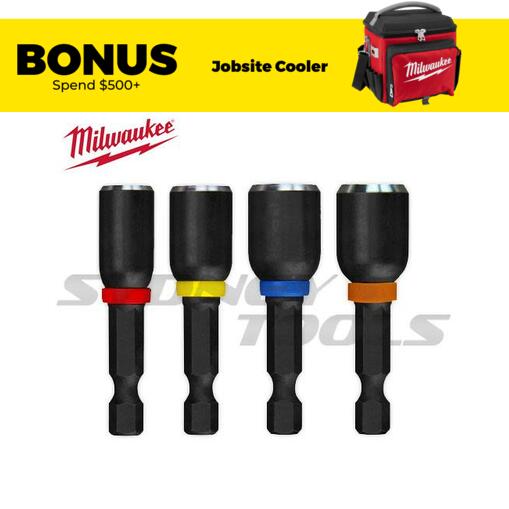 Milwaukee 49664562 4pce 1-7/8" Shockwave Magnetic Nut Drivers
