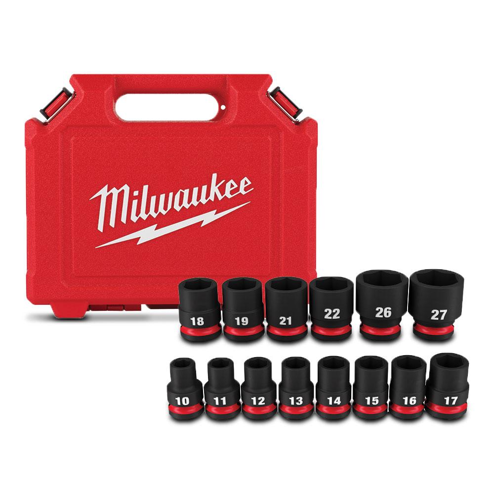 Milwaukee 49667013 Shockwave 1/2" Drive 14pce Metric Standard 6 Point ...
