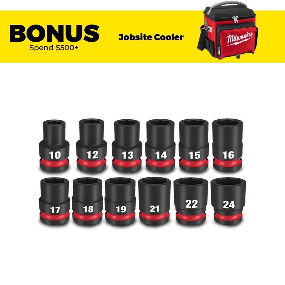 Milwaukee 49667052 Shockwave 1/2" Drive 12pce Metric Standard 6 Point ...