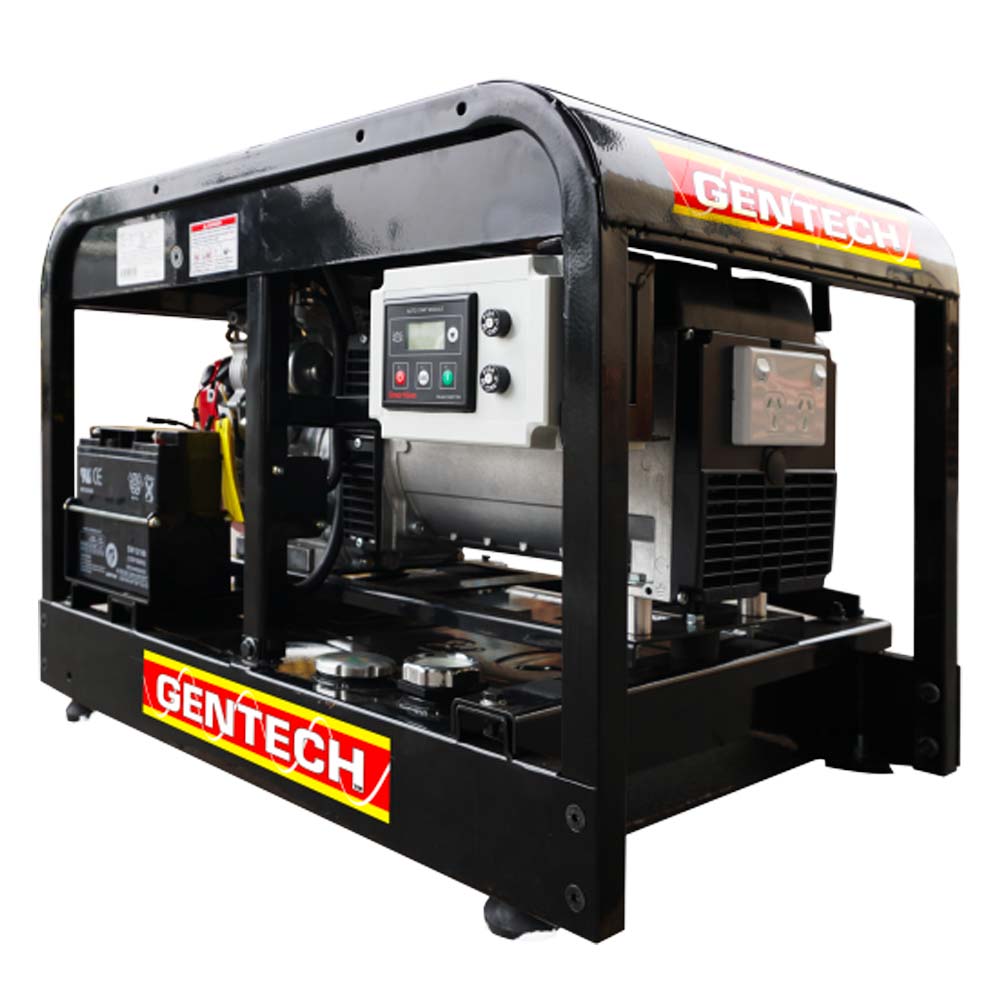 Gentech EP8000HSRE-RS 8kVA Single Phase Electric Start Portable Petrol ...