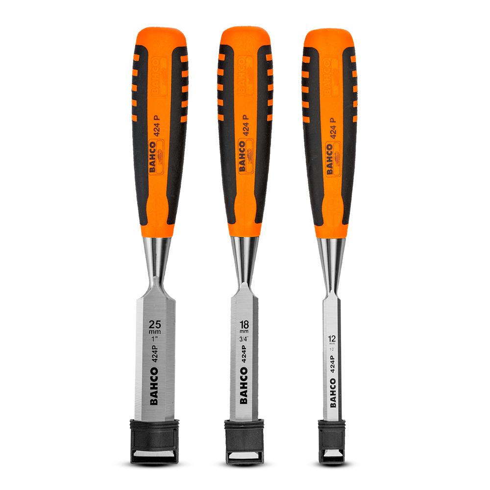Bahco 424P-S3-EUR 3pce Chisel Set With Rubberised Handle