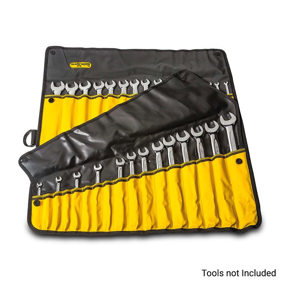 Rugged Xtremes RX03B618BK 34 Pocket Black Laminated PVC Spanner Roll