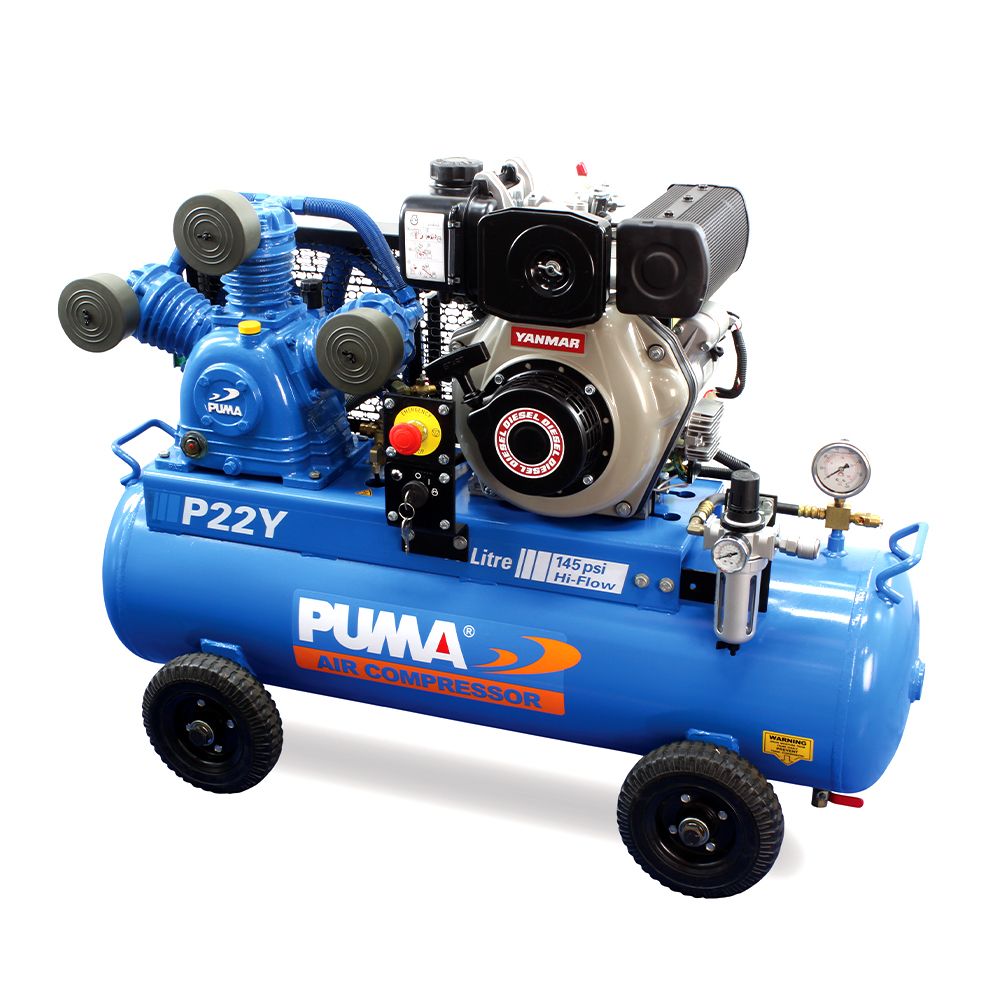 PUMA Air Compressor PU P22Y ES 4.7HP 440L/min Diesel Electric Start ...