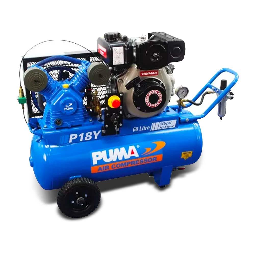 PUMA Air Compressor PU P18Y ES 4.7HP 350L/min Diesel Electric Start ...