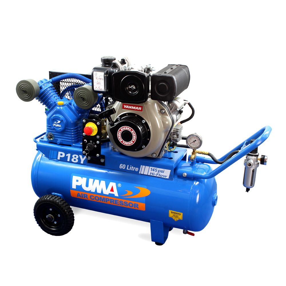 PUMA Air Compressor PU P18Y ES 4.7HP 350L/min Diesel Electric Start ...