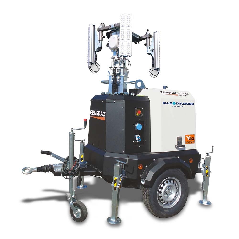 Generac V20 Hyper (LS20Y2D-1900GB) 4 x 320W LED Hydraulic Lighting Tower - Powered by Kubota Z482