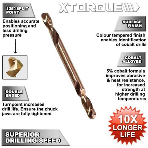 Xtorque XTO3010PK 10 Piece Heavy Duty HSS COBALT #30 Double Ended Rivet ...