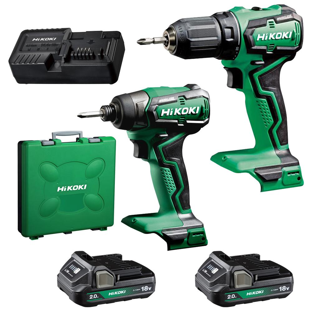 HiKOKI KC18DD(HCZ) 18V 2.0Ah Li-ion Cordless Brushless 2pce Combo Kit