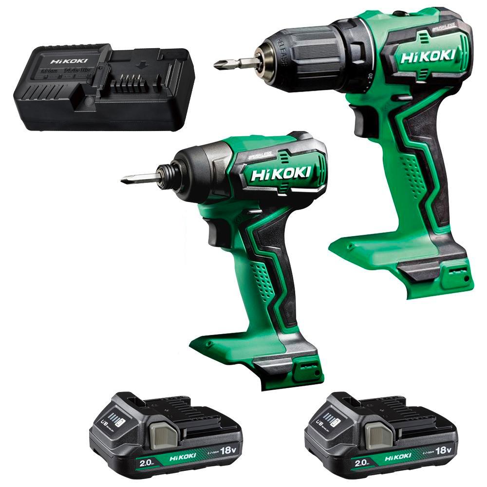 HiKOKI KC18DD(HCZ) 18V 2.0Ah Li-ion Cordless Brushless 2pce Combo Kit