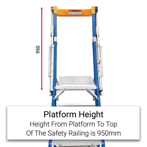 Climbrite CFPL4 4-Step 150kg Fibreglass Safety Gate Platform Ladder