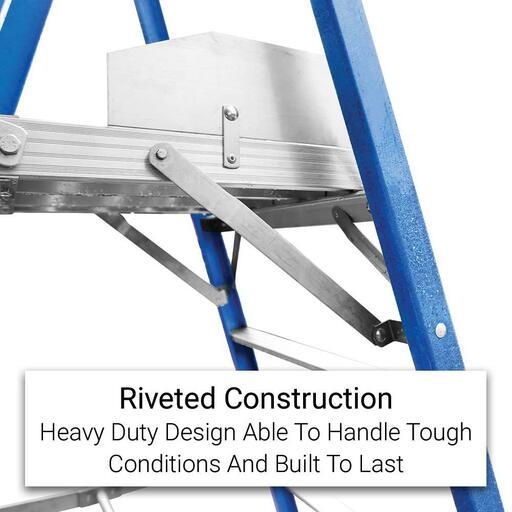 Climbrite CFPL4 4-Step 150kg Fibreglass Safety Gate Platform Ladder