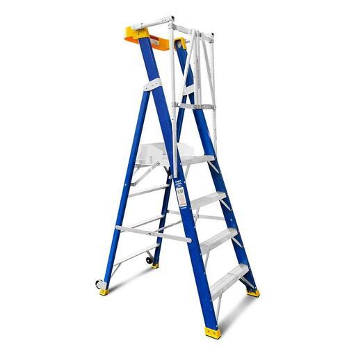 Climbrite CFPL4 4-Step 150kg Fibreglass Safety Gate Platform Ladder