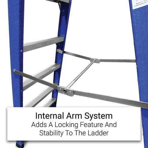 Climbrite CFPL4 4-Step 150kg Fibreglass Safety Gate Platform Ladder