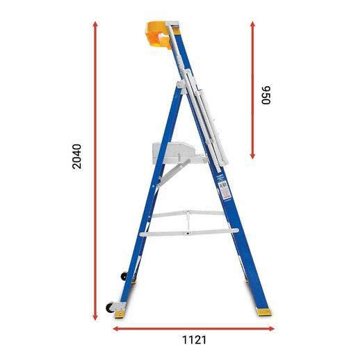 Climbrite CFPL4 4-Step 150kg Fibreglass Safety Gate Platform Ladder