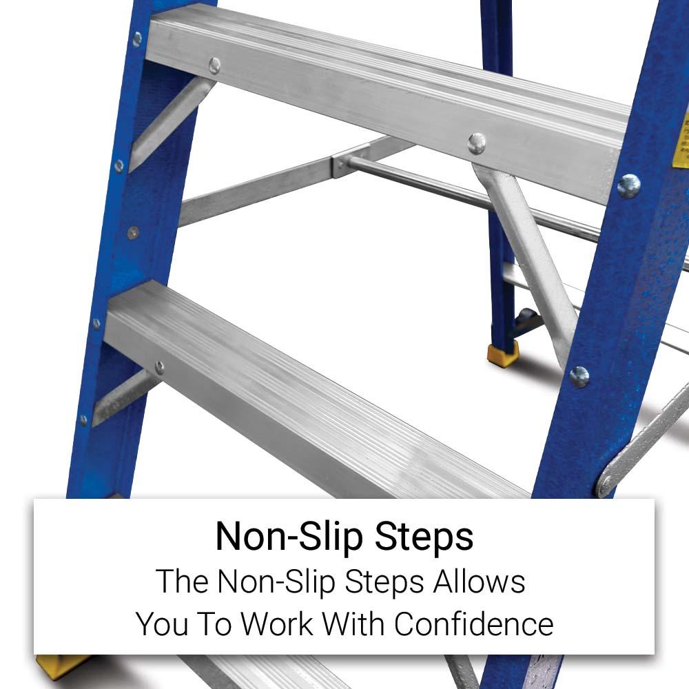 Climbrite CFPL4 4-Step 150kg Fibreglass Safety Gate Platform Ladder