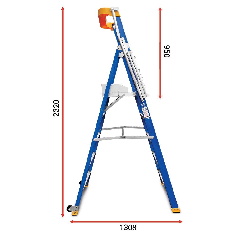 Climbrite CFPL5 5-Step 150kg Fibreglass Safety Gate Platform Ladder