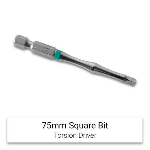 Xtorque SQ275 2-Pack SQ2 75mm Square Head 2 Torsion Driver Bit