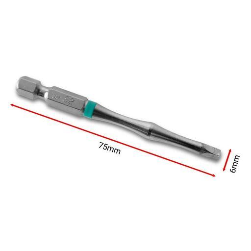 Xtorque SQ275 2-Pack SQ2 75mm Square Head 2 Torsion Driver Bit