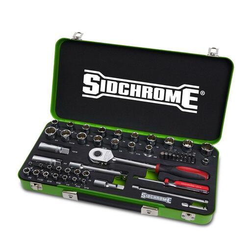 Sidchrome SCMT19754HG 58pce Metric/AF 1/4" & 1/2" Drive Green Hyper ...