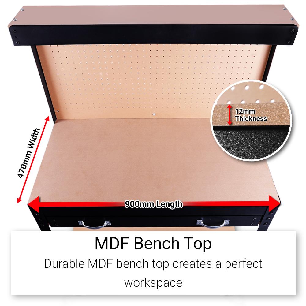 Techsmart T900WB 900mm Multi Purpose Workbench with Pegboard