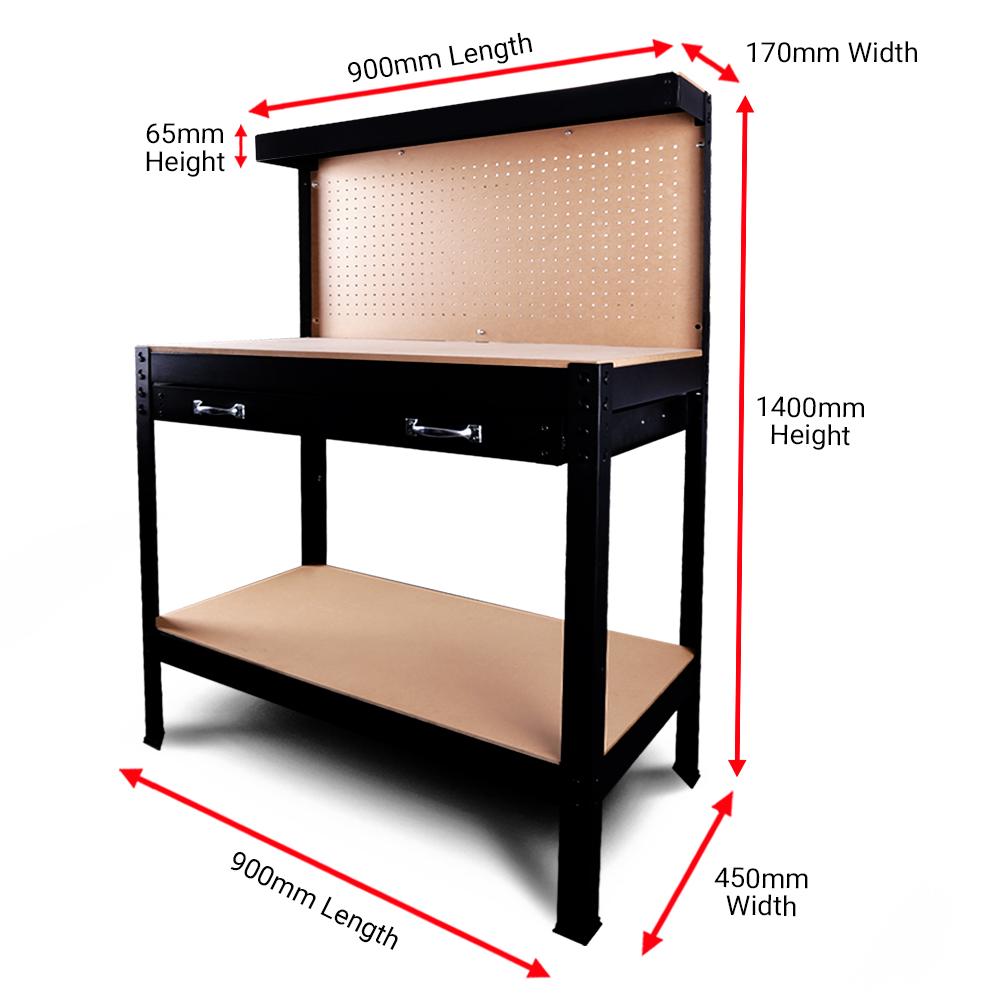 Techsmart T900WB 900mm Multi Purpose Workbench with Pegboard