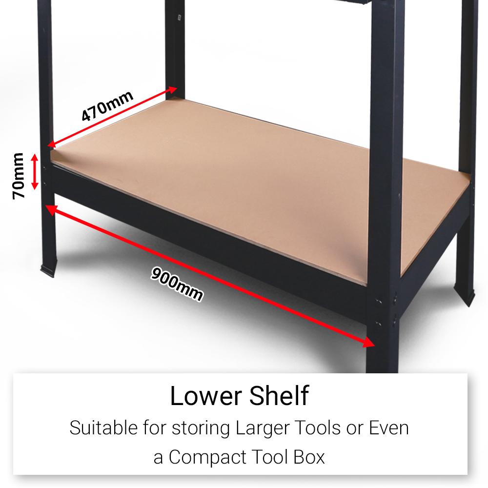 Techsmart T900WB 900mm Multi Purpose Workbench with Pegboard