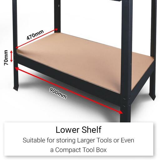 Techsmart T900WB 900mm Multi Purpose Workbench with Pegboard