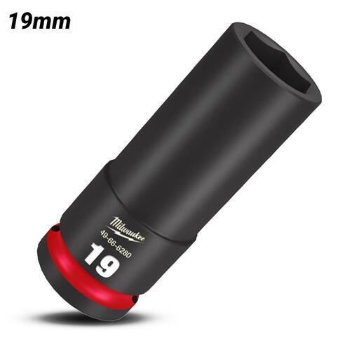 Milwaukee 49666280 1/2" Drive 19mm Metric Shockwave 6 Point Deep Impact ...