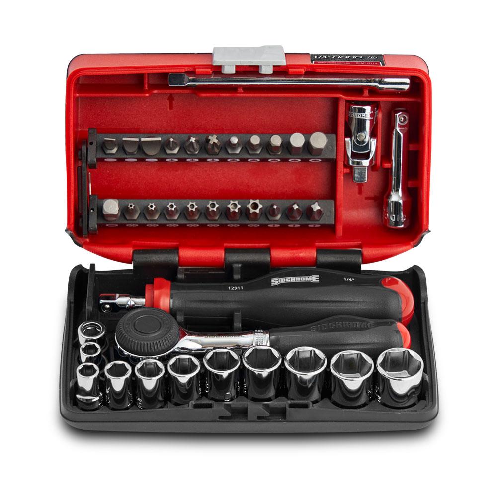 Sidchrome SCMT12114 38pce Metric 1/4" Drive Nano Socket & Tool Set with ...