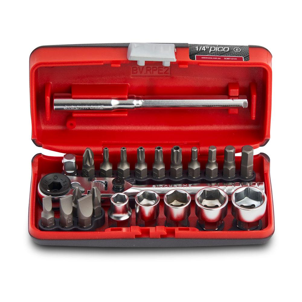 Sidchrome SCMT12141 23pce Metric 1/4" Drive Pico Socket & Tool Set with ...