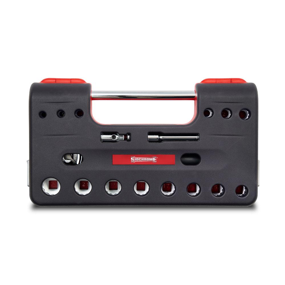 Sidchrome SCMT13150 18pce Metric 3/8" Drive Socket Set Detection Box ...