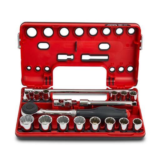 Sidchrome SCMT13151 18pce Metric 3/8" Drive Socket Set Detection Box ...