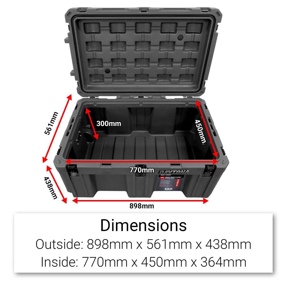 Daytona D150LCB 150L Grey Heavy Duty Large Cargo Case Box
