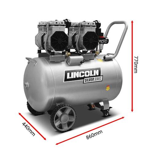 Lincoln LCS100 2200W 3.0HP 100L Silver Series Oil Free Silent Air ...