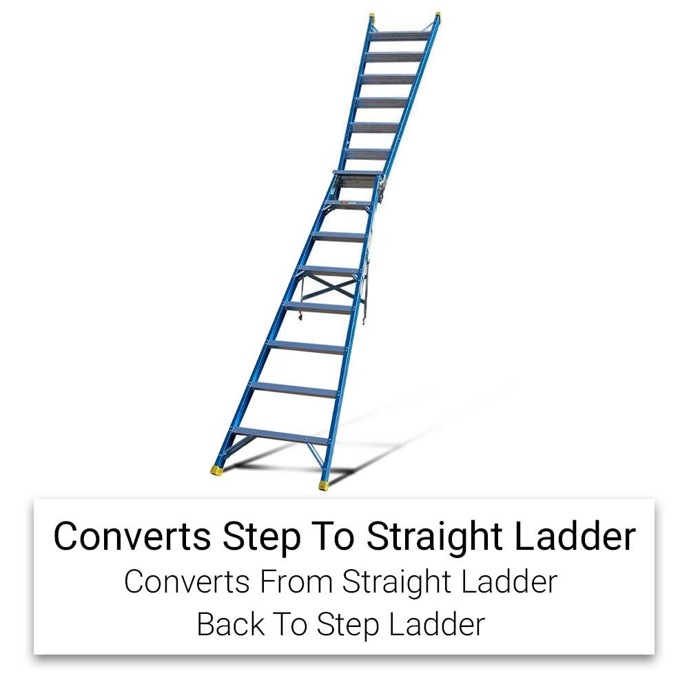 Climbrite CDPL7 2.3m 8-Step Dual Purpose Fibreglass Ladder
