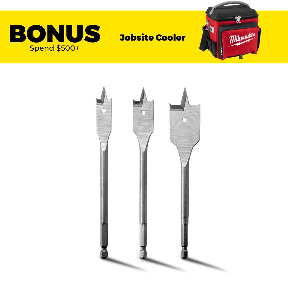Milwaukee 48270149 3pce Timber Spade Bit Set